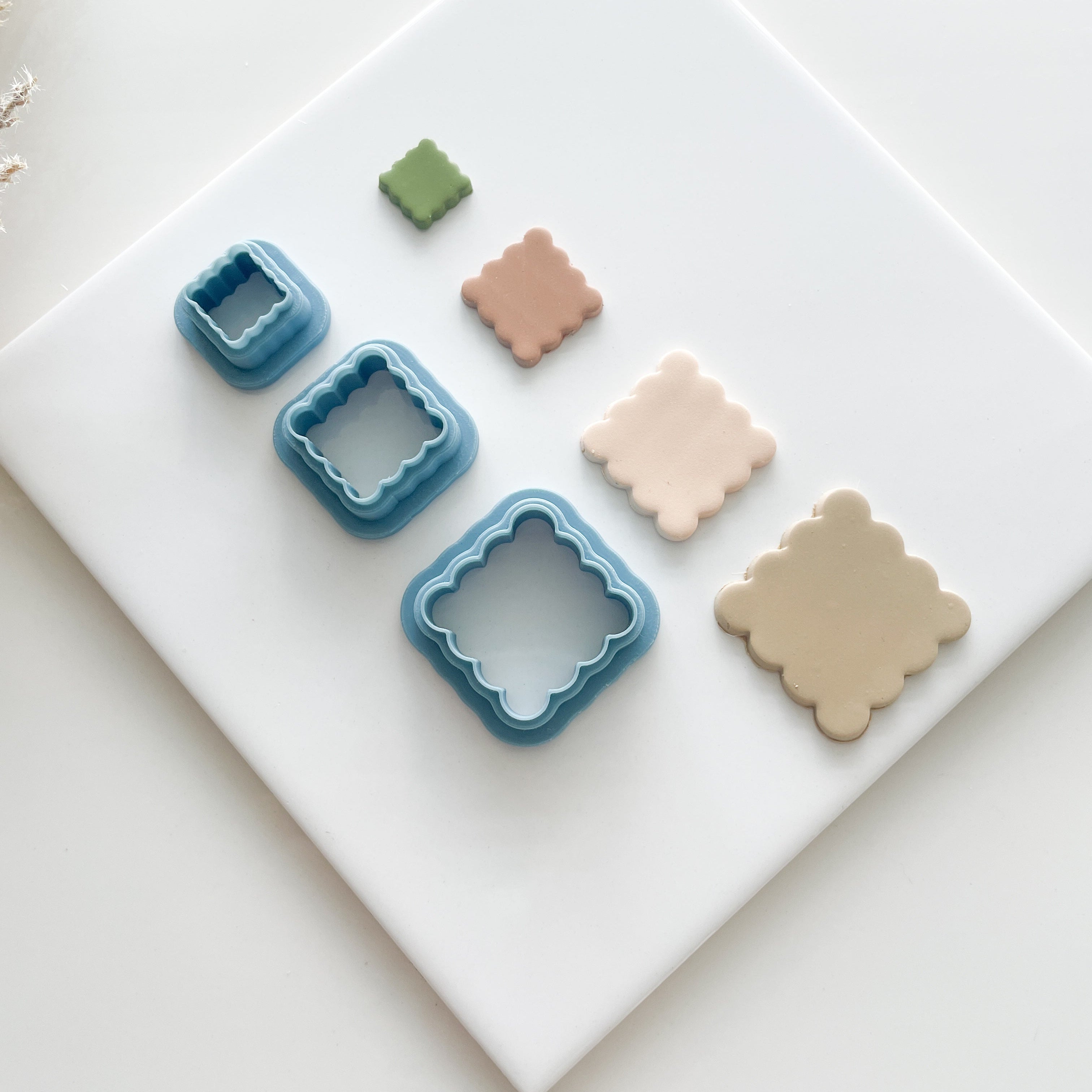 Scalloped Square Clay Cutter, Organic Shapes Polymer Clay Earring ...